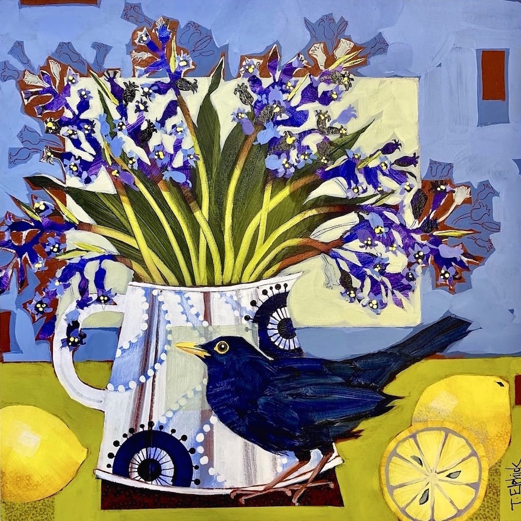Blackbird and Bluebells – Mid Cornwall Galleries