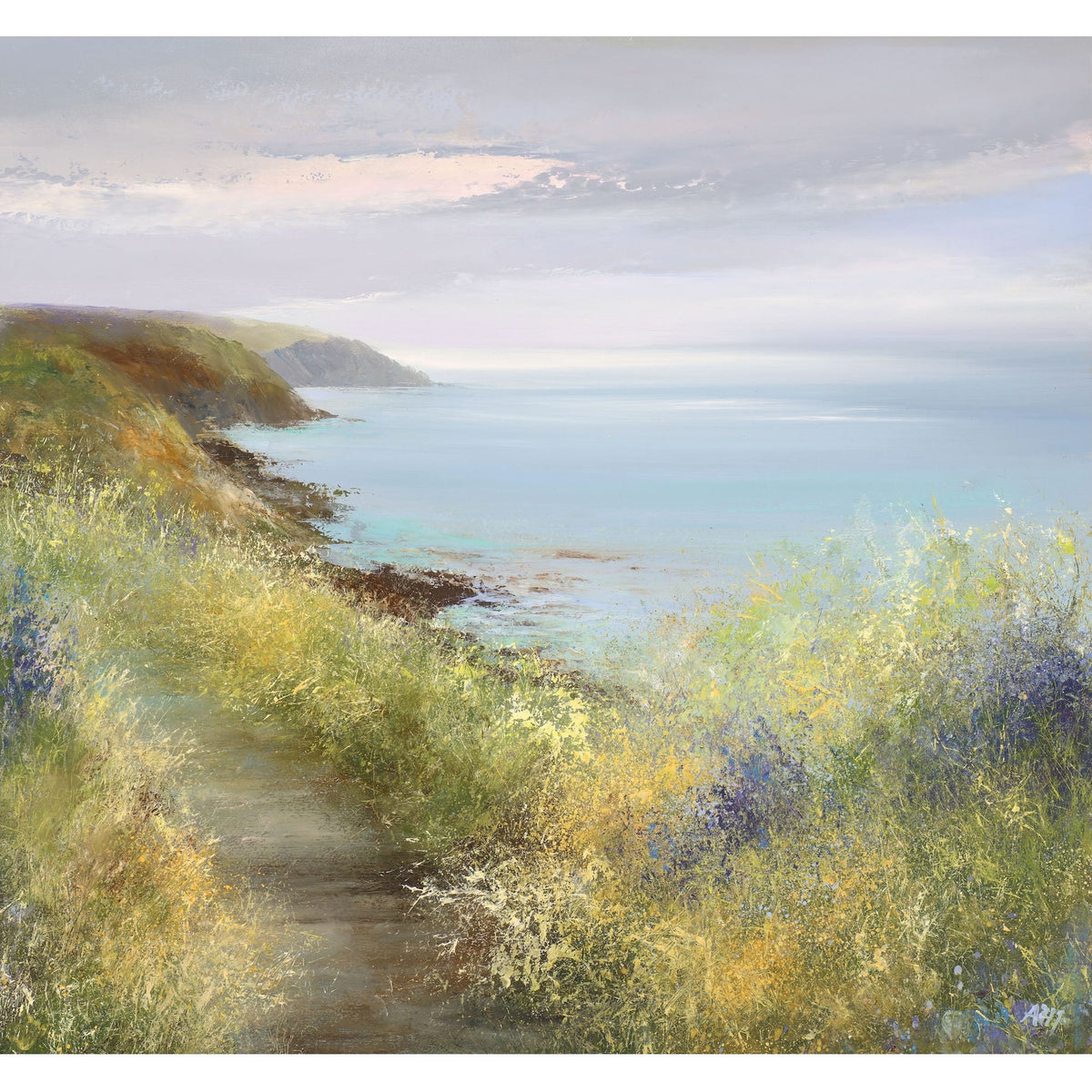 Spring's Early Evening Light on the Path, Fowey – Mid Cornwall Galleries